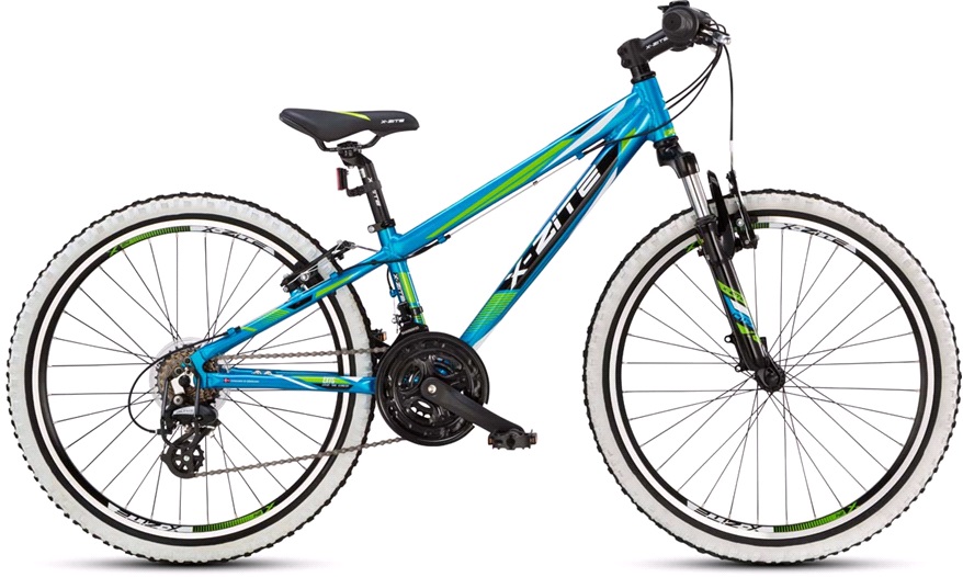 Mountainbike 24" 24.21 21-gear blå/grøn - Mountainbikes / MTB cykler ...