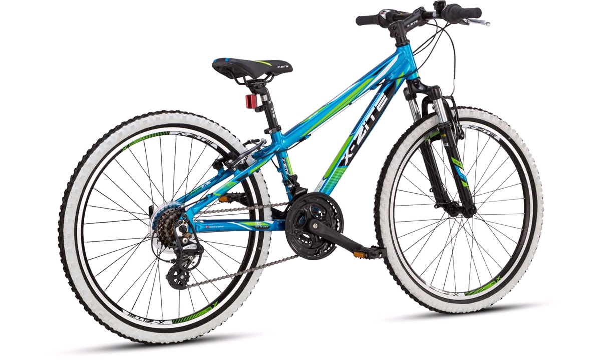 Mountainbike 24" 24.21 21-gear blå/grøn - Samling af cykel inkl ...