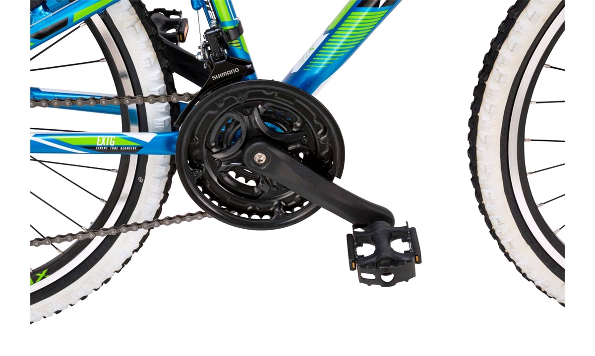 Mountainbike 24" 24.21 21-gear blå/grøn - Samling af cykel inkl ...