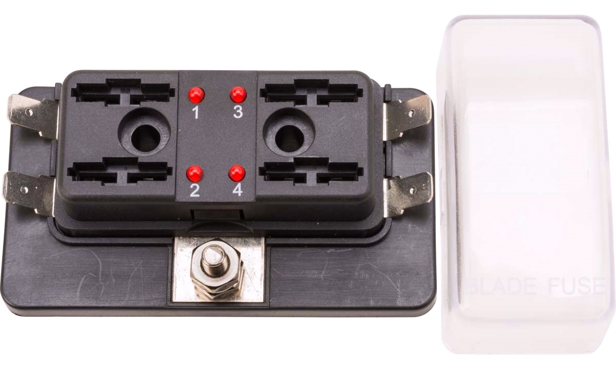 Sikringsboks 4 sikringer m LED indikator - Sikringer - thansen.no