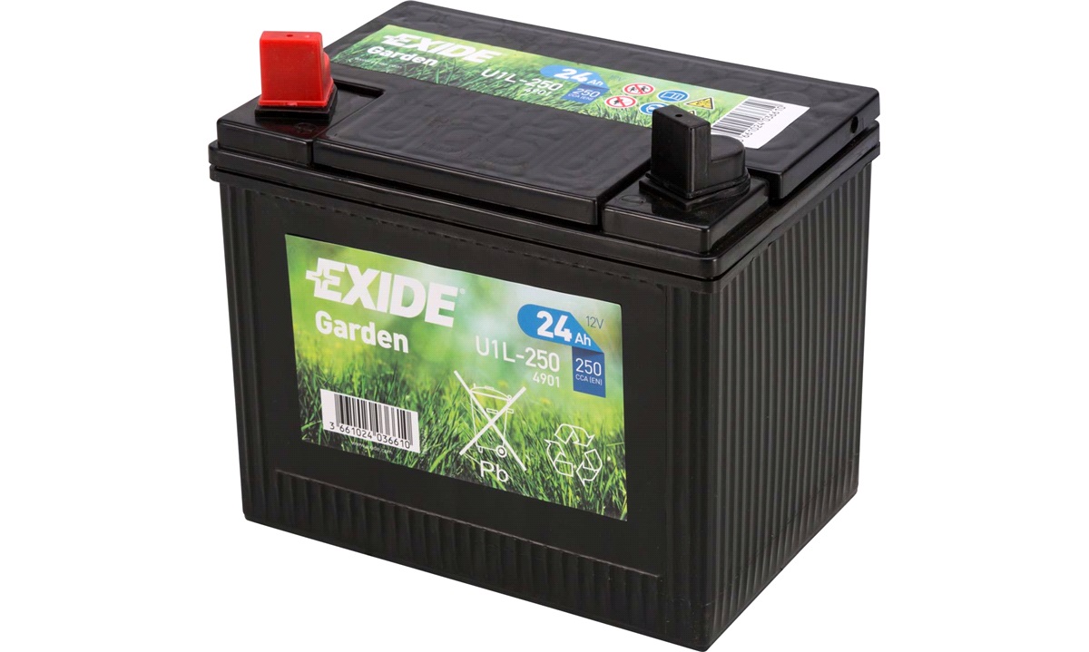 EXIDE 12V-24Ah vdl.fri hagetraktor batt. - Syre-batterier - thansen.no
